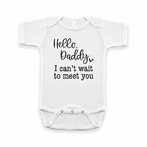 Pineapple Pancake Kids Hello, Daddy Surprise Pregnancy Announcement For Dad Infant Bodysuit Gift White 0-3 Months