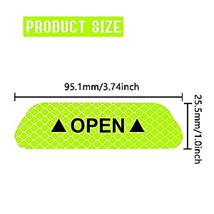 BEYPOVK 4PCS Car Door Open Reflective Safety Stickers, Anti-Collision Warning Decal Tape, Exterior Accessories for Cars, SUVs, Trucks, Motorcycles (Green)