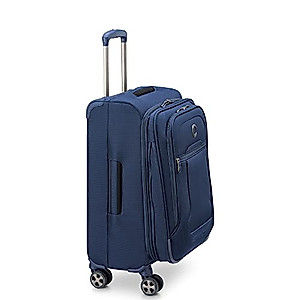 DELSEY Paris Helium DLX Softside Expandable Luggage with Spinner Wheels, Navy Blue, Carry on 20 Inch