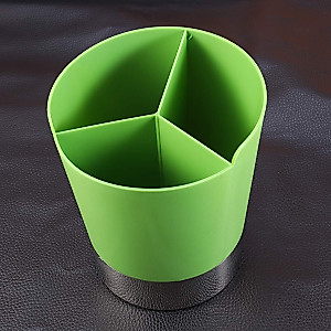 Hemoton Kitchen Utensil Organizer and Drainer,Utensil Holder Caddy Flatware Caddy Cutlery Holder Cutlery Drainer with 3-Compartment(Green)