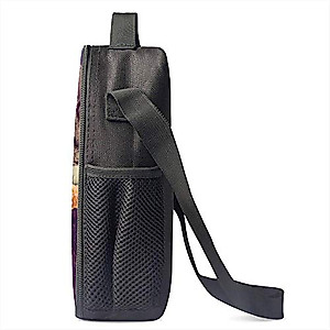 PrelerDIY Galaxy Cat Lunch Box - Insulated Meal Bag Pizza Lunch Bag Food Container for Boys Girls School Travel Picnic