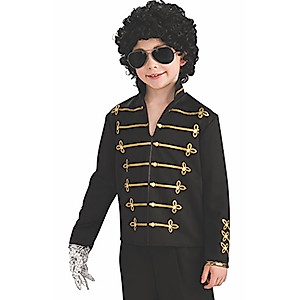 Rubies Michael Jackson Child's Value Military Jacket Costume Accessory, Large, Black