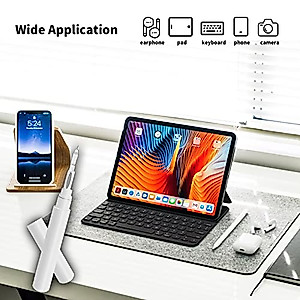 Earbuds Cleaning Kit, Multi-Function Cleaning Pen for Bluetooth Headset, Headphone Cleaner for Earbuds, Wireless Earphones Case Cleaning Tools (2 Pcs White)