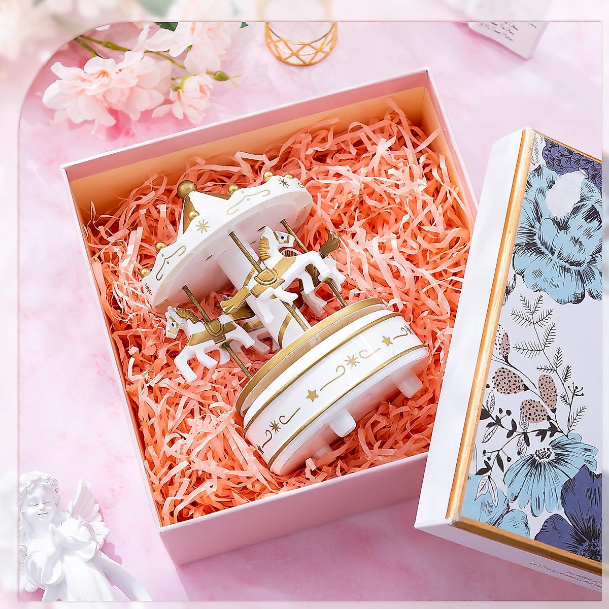 Tigeen 50 Pack Crinkle Cut Paper Shred Filler 2.2 LB Crinkle Paper Shredded Paper Filler Raffia Confetti Paper Shreds Basket Grass for Gift Wrapping DIY Craft Box Packing and Filling, 50 Colors