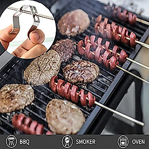 4 Set Stainless Steel Grill Clips Holder, Probe Clip Universal Temperature Reading Thermometer Grill Clip Accessories