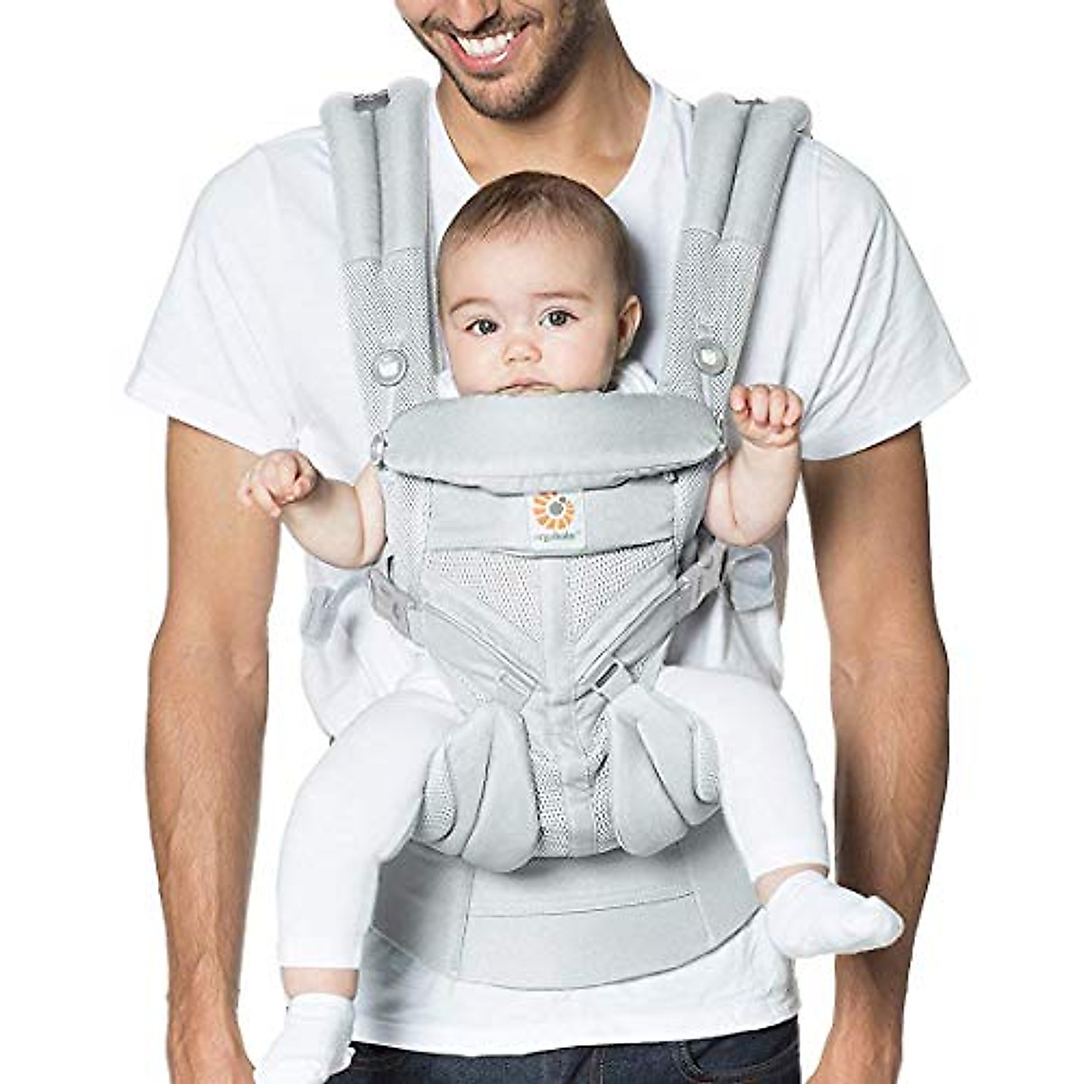 Ergobaby Omni 360 All-Position Baby Carrier for Newborn to Toddler with Lumbar Support & Cool Air Mesh (7-45 Lb), Pearl Grey
