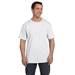 Hanes Beefy-T Men`s Pocket T-Shirt White