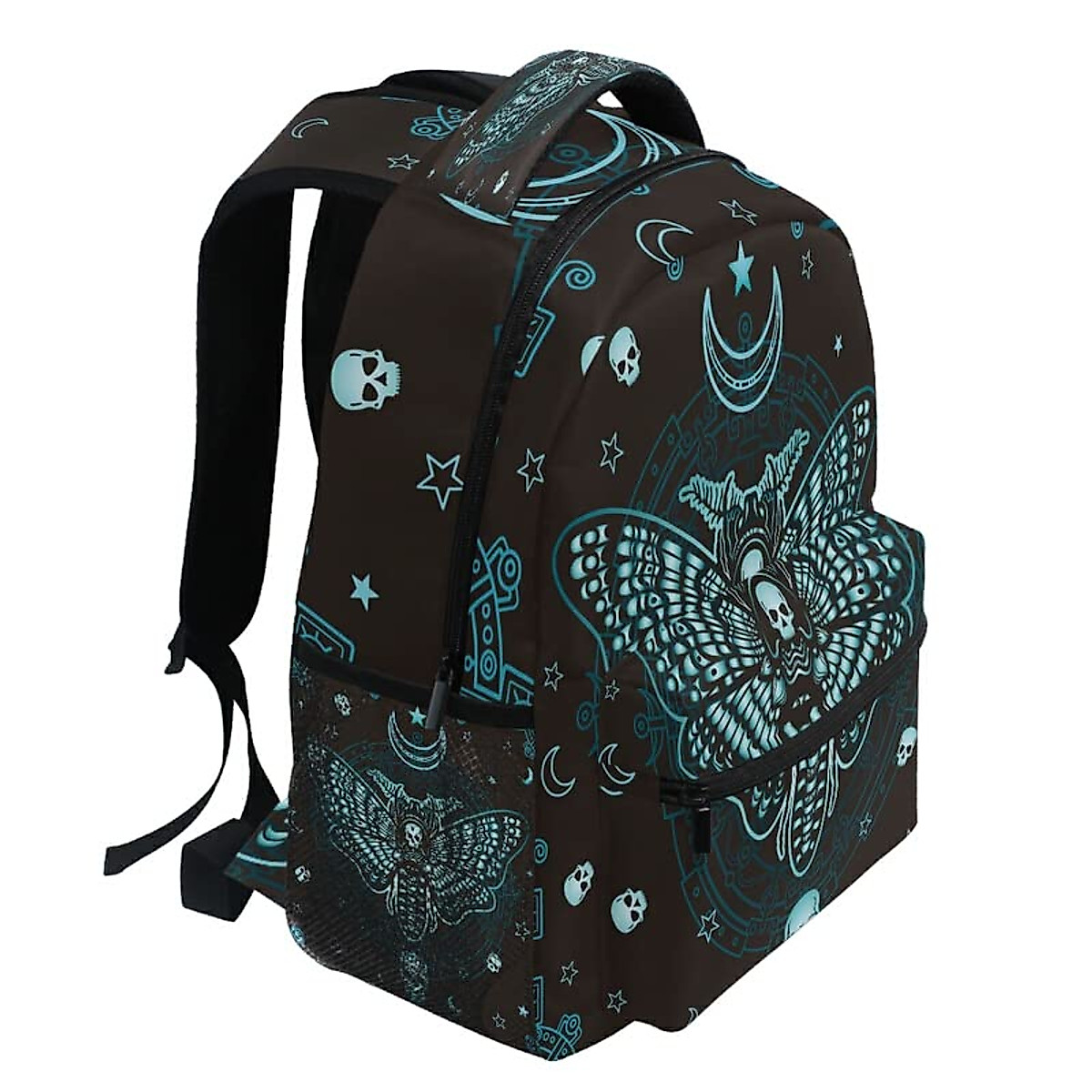 MNSRUU School Backpack Butterfly Skull Mysticism College Knapsack Laptop Rucksack Business Travel Computer Bookbags for Adult Teen One Size