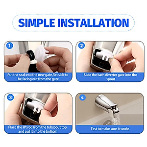 6 Pieces 101237 Cup Seal & Diverter Gate Replacement Parts for 3800 Tub Spout, Tub Spout for Shower Bathtub Faucet Diverter Spout