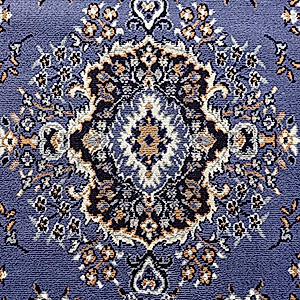 Home Dynamix Premium Sakarya Traditional Medallion Border Area Rug, Country Blue, 5'2"x7'4" Rectangle