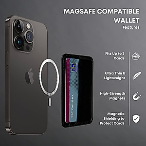 VECI 2-in-1 MagSafe Compatible Men’s Bifold Wallet with Detachable Wallet/Card Holder - Modular Design with Slim & Magnetic Section for use with iPhone (Full-grain leather, Black)