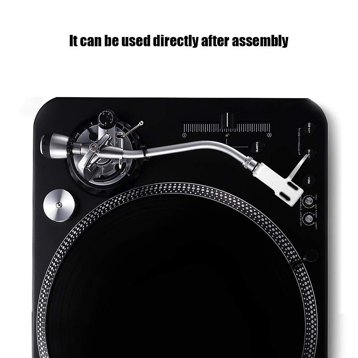 Phono Headshell, High-end Turntable Phonograph Player Cartridge Record Player Mount Kit Includes 4 Cables and 2 Pairs of Screws,Aluminum Alloy(Silver)