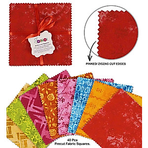 Soimoi Batik Print Precut 10-inch Cotton Fabric Quilting Squares Charm Pack DIY Patchwork Sewing Craft