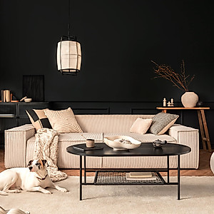 Fixwal 17.3" x 335" Contact Paper Peel and Stick, Wallpaper Paper for Cabinets, PVC Self Adhesive and Removable Wallpaper for Desk Drawer Shelf Liner Wall Kitchen Furniture, Black