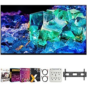 Sony XR65A95K 65 inch BRAVIA XR A95K 4K HDR OLED TV with Smart Google TV 2022 Model Bundle with Premiere Movies Streaming + 37-100 Inch TV Wall Mount + 6-Outlet Surge Adapter + 2X 6FT HDMI Cable