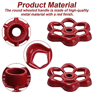 LanKstet 01-5105 Faucet Handle Replacement Faucet Hose Bibb Round Wheel Handle - 1/2'' Diameter 16 Point Broach (Metal)