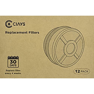 Ciays Replacement Filters Only for Ciays 236oz/7L Pet Water Fountain Ultra-Large Capacity Cat Water Fountain Dual Filtration Dog Water Fountain Bowl with Huge Drinking Area 12 Pcs, Blue