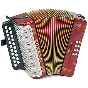 Hohner Accordions Erica GC Two-Row Accordion (Pearl Red)