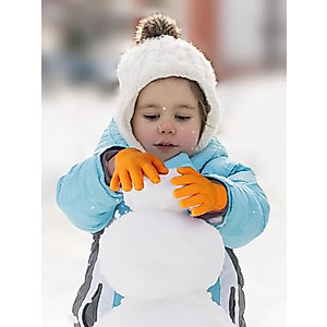 Cooraby 12 Pairs Kids Warm Magic Gloves Teens Winter Stretchy Knit Gloves Boys Girls Knit Gloves (Black, Yellow, Light Pink, Red, Mixed Colors, 4-6 Years)