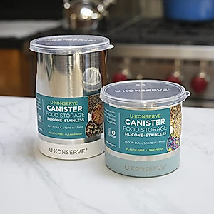 U Konserve Stainless Steel Bulk Food-Storage Canisters 32oz - Clear Silicone Lid - Airtight - Kitchen Containers - Dishwasher Safe - Plastic Free