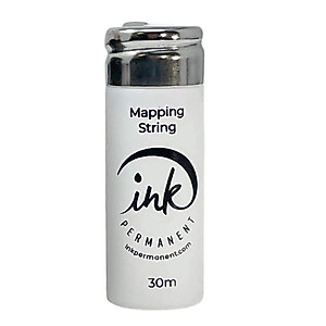 Eyebrow Mapping Kit with 30m White Mapping String, 15g White Brow Paste + 2 Eyebrow Brush Set, White Eyebrow Mapping Pencil, Pencil Shaper and Blades, 20 Mapping Ruler Stencils and Instructions