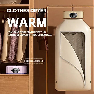 Portable Clothes Dryer, Compact Folding Electric Dryer for Small Spaces, Apartments, Travel, Dorms, RVs-Quick Drying Machine- Timer Settings.