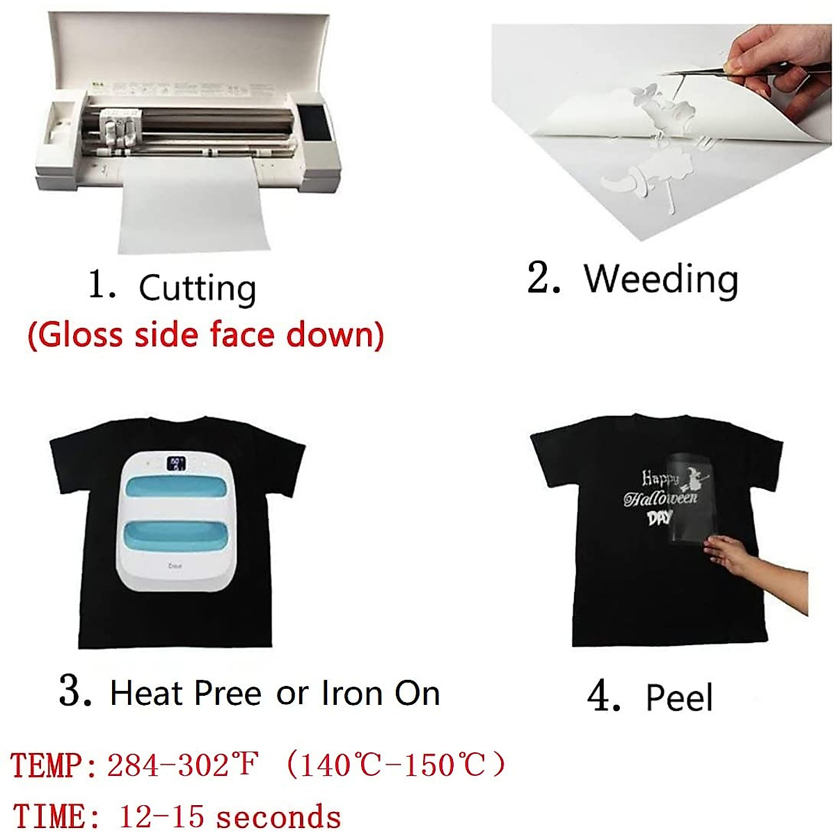 Glow in Dark Puff HTV Heat Transfer Vinyl White, 3D Puff Heat Transfer Vinyl, Neon Green Iron on Vinyl, Color Changing White Flocking Vinyl Heat Transfer 3 Sheets 12”X10”