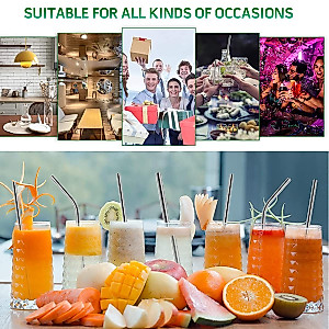 15pcs Reusable Metal Straws with 5 Cleaning Brushes - 18/8 Stainless Steel Straws with 5 Straight 5 Bent 5 Boba Straws - Eco Friendly Drinking Straws with Case for Party Drinkware (Gold)