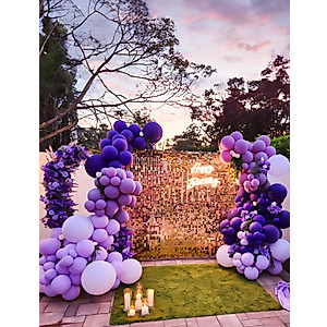 Purple Balloons Garland Arch Kit,132pcs Lavender Lilac Balloons Different Sizes 18/12/10/5 Inch,Pastel Purple Balloons for Graduation Birthday Baby Shower Wedding Party
