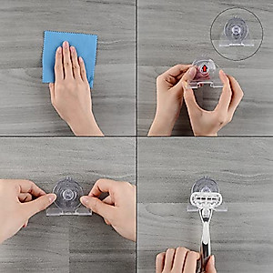 Linkidea 3 Packs Razor Suction Cup Hooks, Shower Wall Mounted Shaver Hanger Holder for Bathroom, Removable Wall Hooks Compatible with Venus Platinum