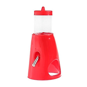 kathson 2 in 1 80ML Hamster Water Bottle Holder Dispenser With Base Hut Small Pet Nest