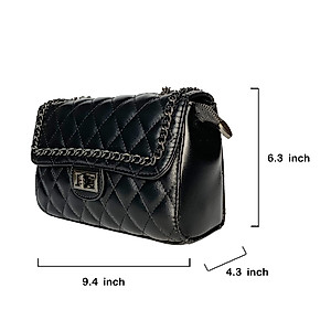capasin Quilted Small Crossbody Women'S Shoulder Handbags Purses Bags (Black C)