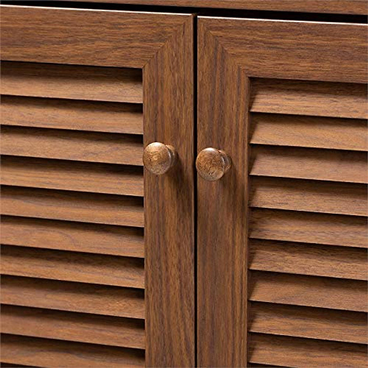 Baxton Studio Coolidge Wood 5-Shelf and Drawer Shoe Cabinet in Walnut Brown