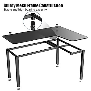 It's_Organized L Shaped Gaming Desk, 60 Inch Corner Computer Desk, Study Writing Desk, Ergonomic Gaming Table Workstation with Large Mouse Pad, Sturdy Metal Frame, Easy to Assemble, Right Side Black