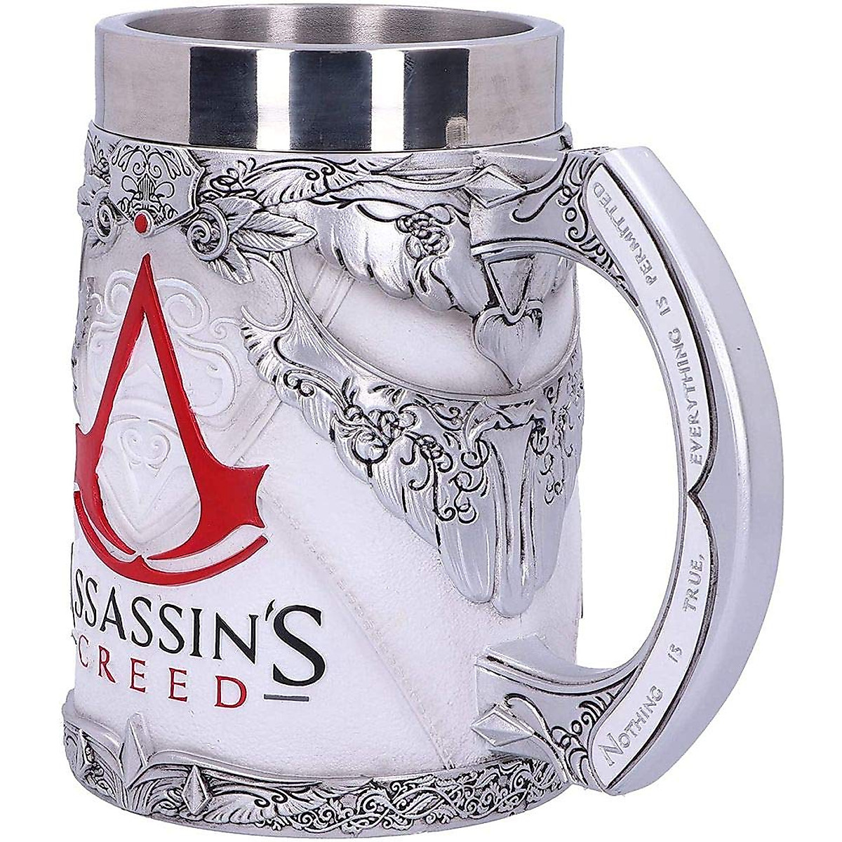 Nemesis Now Video Game Merch Tankard, Hand-Painted Resin Beer Mug, Stainless Steel Removable Insert, Gamer Gifts, 15.5cm - Assassin's Creed The Creed