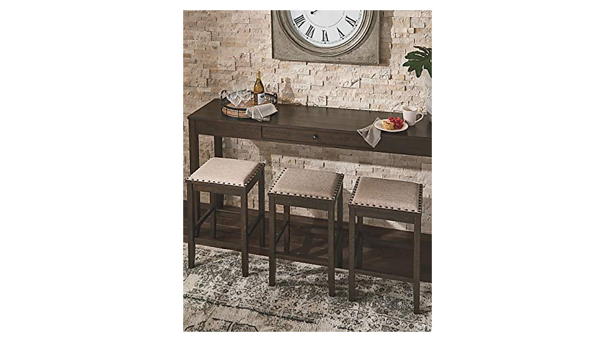 Urban Farmhouse Counter Height Dining Table Set with Stools
