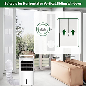BYOFI Portable air conditioner sliding door vent kit，Adjustable Portable AC Window Kit for 5.9” Exhaust Hose，Adjustable Ac Vent Kit for Sliding Door Max length 90inches