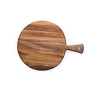 Ironwood Gourmet Round Provencale Paddle Round, Acacia Wood 0.5 x 12 x 16 inches
