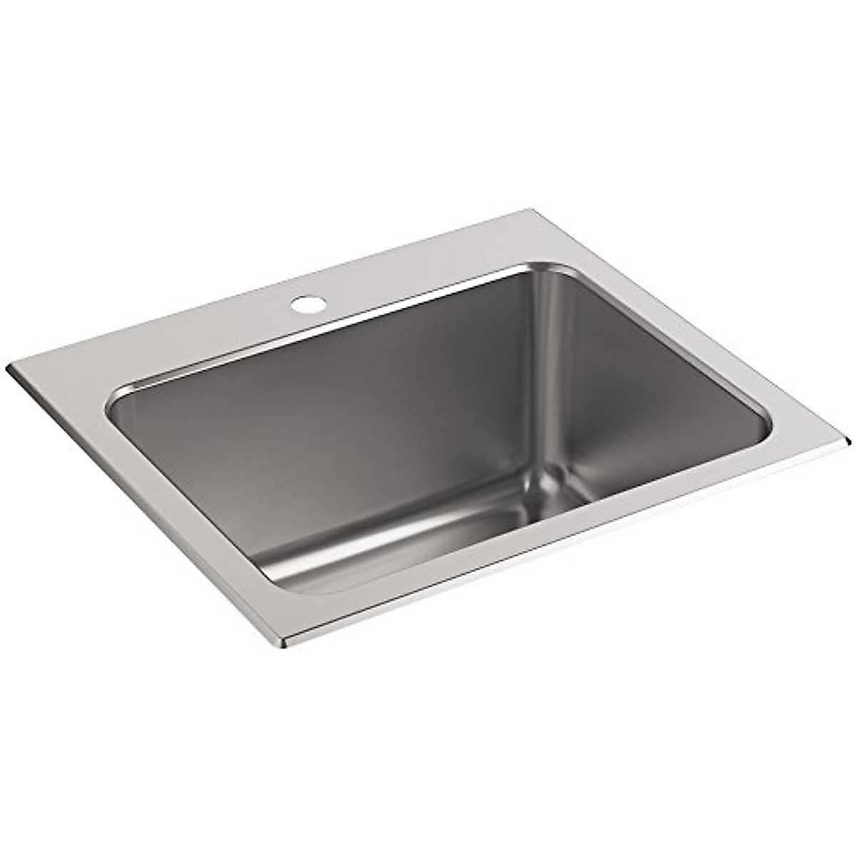 KOHLER K-5798-1-NA Ballad 25-Inch x 22-Inch Top-Mount Utility Sink with Single Faucet Hole, Stainless Steel