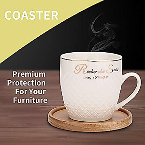 Coasters for Drinks Set of 4 , Natural Non Slip Wooden Coasters , Perfect Housewarming Gift Idea