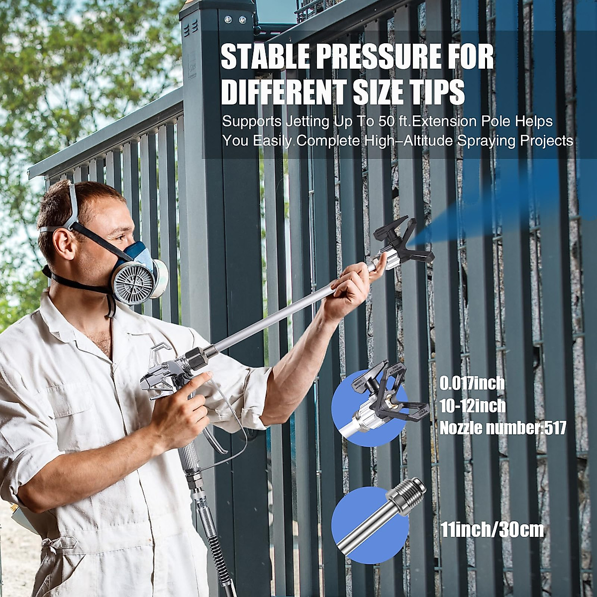 Gyfent X6 Airless Paint Sprayer, 0.31GPM Paint Sprayer for Home Interior 3000psi High Efficiency Airless Sprayer with Low Overspray 650W Electric Paint Sprayer for House Painting DIY Furniture