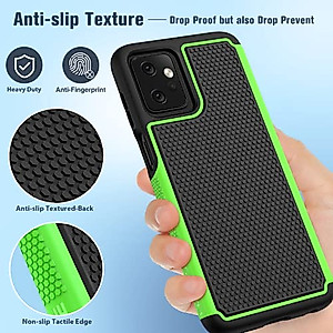 FNTCASE for Motorola Moto G-Power-2023 Case: Moto G 5G 2023 Case | Dual Layer Protective Heavy Duty Cell Phone Cover Shockproof with Textured - Military Protection Bumper - Green