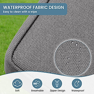 Amopatio Patio Furniture Set, Outdoor Furniture Set with Swivel Chair, 5 Pieces Patio Conversation Sets with 5.75" Extra Thick Cushion Include Waterproof Covers for Poolside Deck, Grey