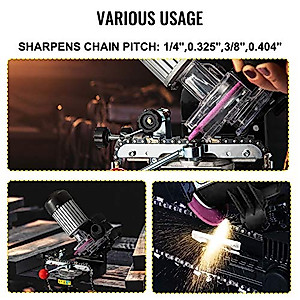 Mophorn Chainsaw Sharpener 230W, Professional Multi-Angle Adjustable Chain Grinder 3000RPM, Electric Chainsaw Blade Sharpener for 1/4" to 2/5" Chains