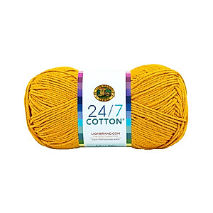 Lion Brand Yarn (1 Skein) 24/7 Cotton® Yarn, Goldenrod
