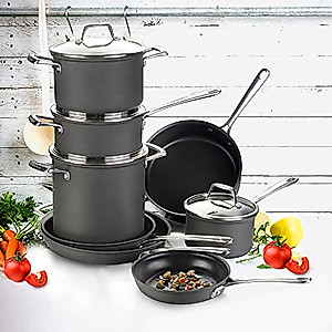 All in One Pan 13 Piece Induction Cookware Set, Non Stick Pots and Pans Sets,Dishwasher Safe Oven Safe, Black