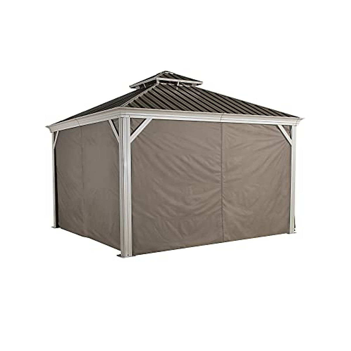 Sojag Accessories Set of 4 12' x 14' Curtains for Messina and Mykonos Outdoor Gazebo Models, Taupe