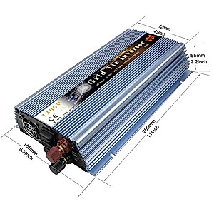 Marsrock 1300W Grid Tie Inverter 50Hz/60Hz Auto 20-50VDC to 90~140VAC Pure Sine Wave Inverter for Max 1500W Solar or Wind Power Input (Blue)