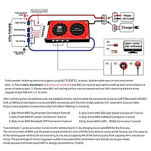 DALY Smart BMS 24V L-ion 7S 120A with Bluetooth Module Resetting Program Common Port for DIY Lithium Battery Pack(Smart BMS,120A)