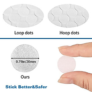 WXBOOM Self Adhesive Dots 1400pcs (700 Pairs) 0.79" Diameter White Hook & Loop Dots Sticky Back Coins 20mm for School Classroom Office Home
